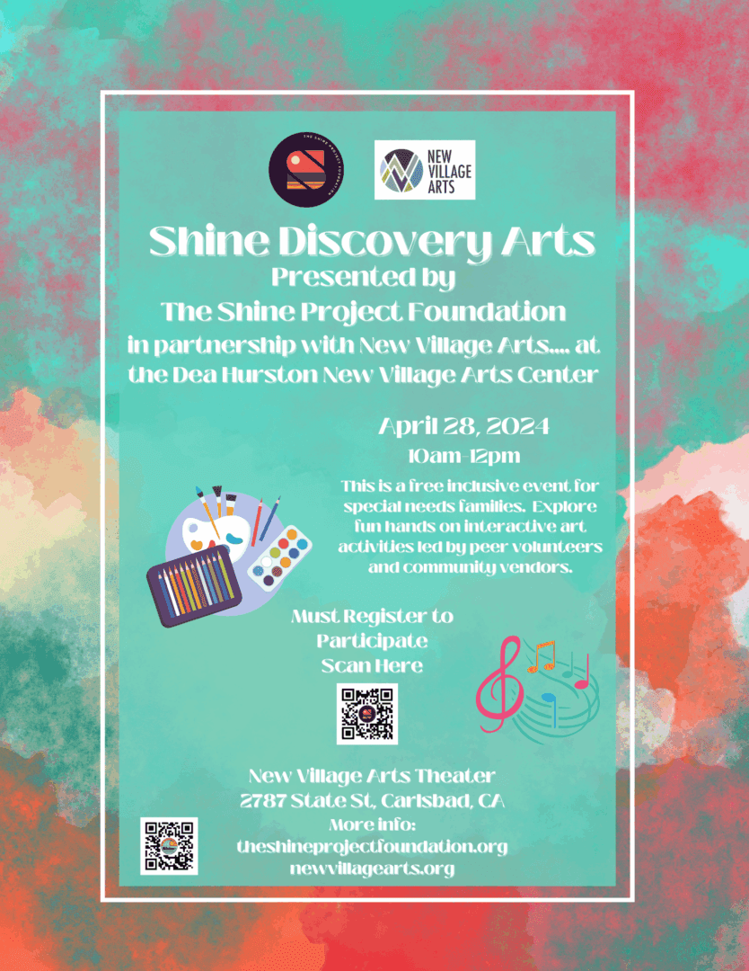 Poster for Shine Discovery Arts presentation at Vinnie's Vegan Village ...